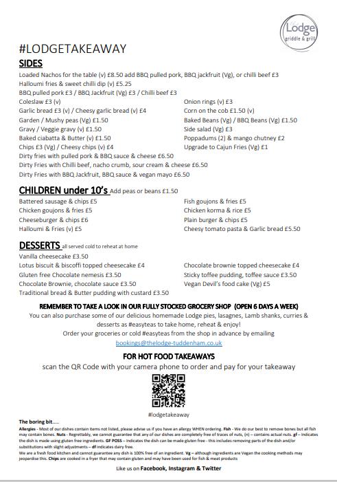 Menu at The Fox pub & bar, Lyng, The Street