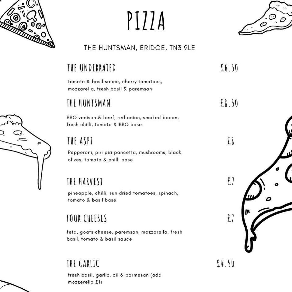 Menu at The Huntsman pub & bar, Royal Tunbridge Wells, Groombridge Ln