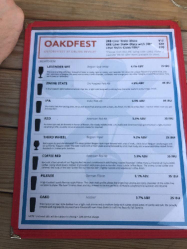 Menu at Sibling Revelry Brewing pub & bar, Westlake