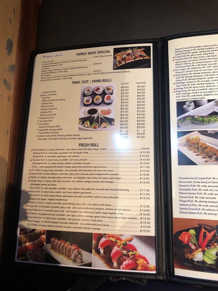 Menu at Sushi R91 restaurant, Riverside
