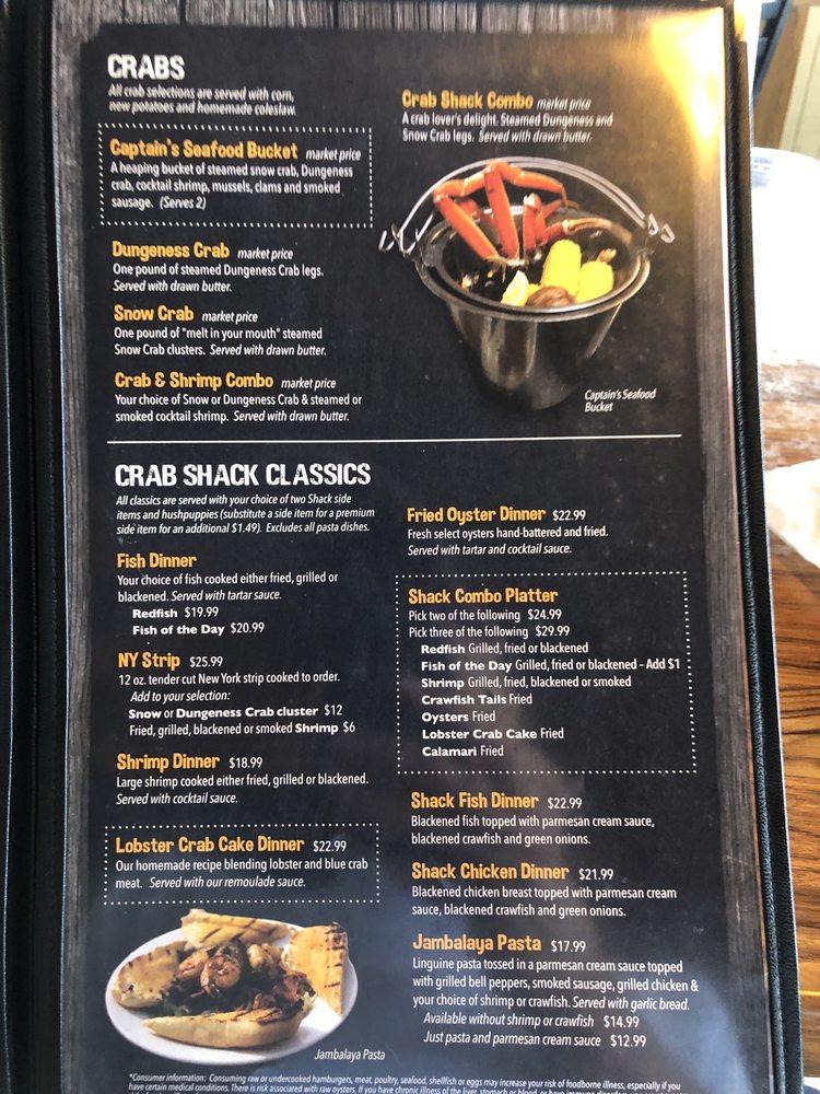 Menu at The Shack pub & bar, Fort Walton Beach