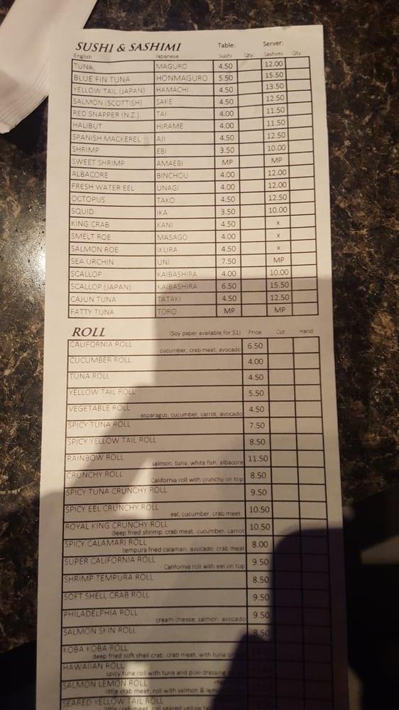Menu at 9 Style Sushi restaurant, San Clemente