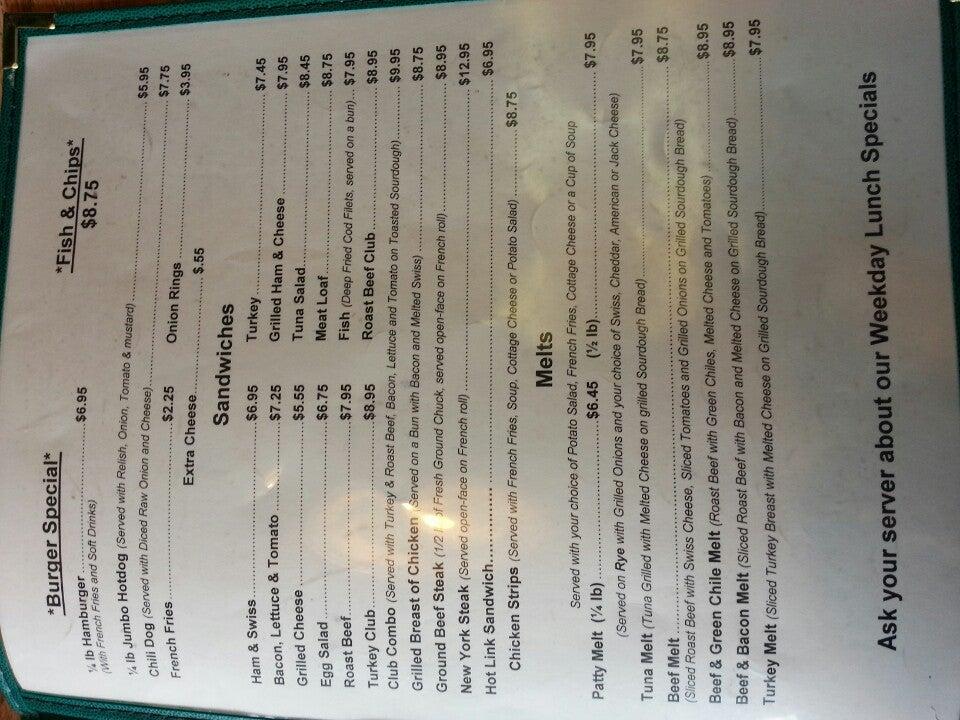 Menu at Canyon Café cafe, American Canyon