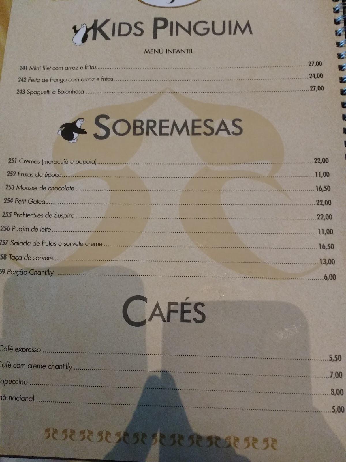 Menu em Choperia Pinguim Brasília pub & Bar, Brasília, Loja 249 K3 e K4 ...