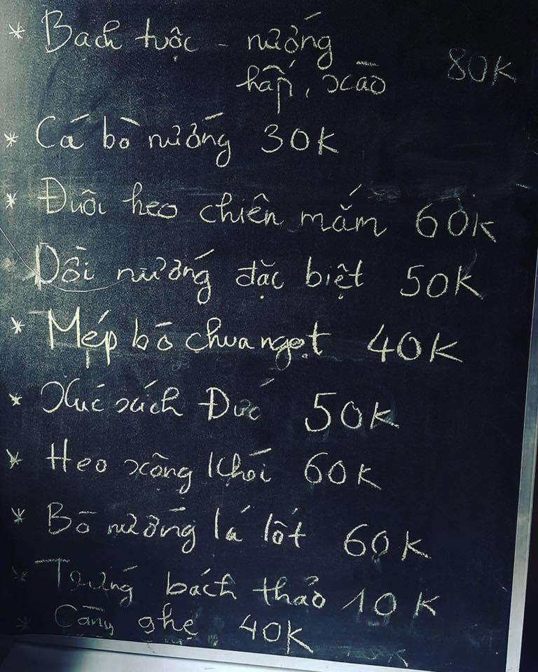 Menu at Cold Beer Xin Chao pub & bar, Hue