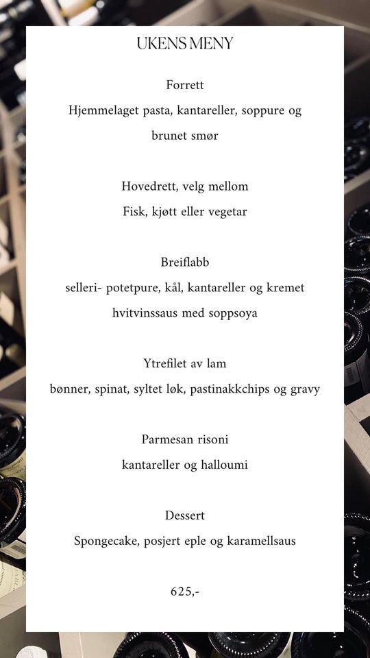 Menu at Cru Vin & Kjøkken pub & bar, Oslo