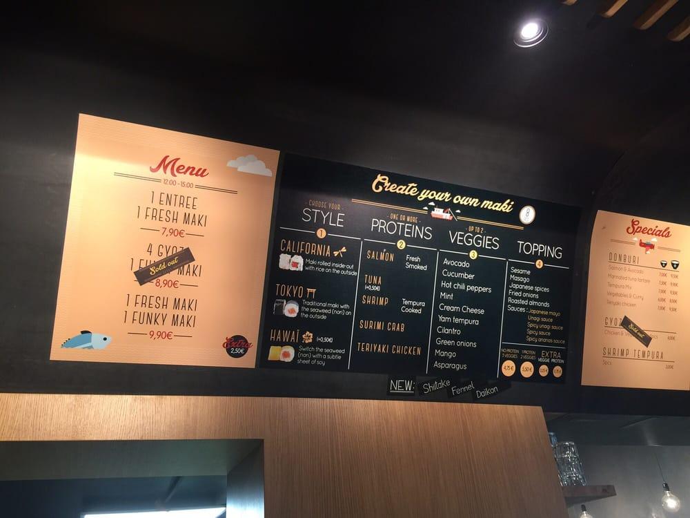 Menu at Makisu, Ixelles, Rue du Bailli 5