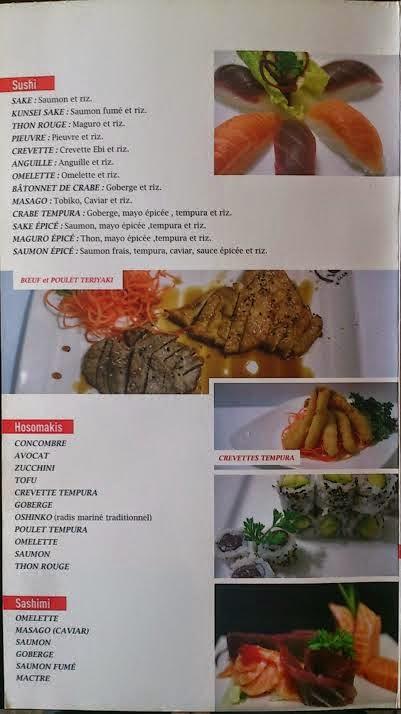 Menu au Restaurant O Sushi, L'Assomption
