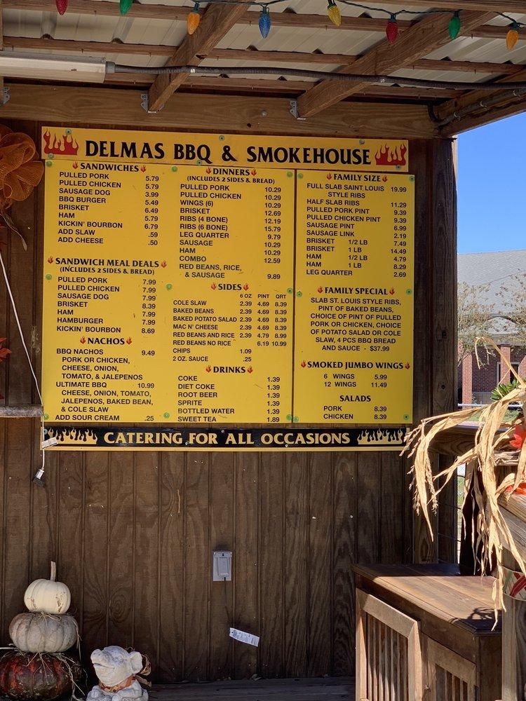 Menu at Delmas BBQ, Hurley, MS-613