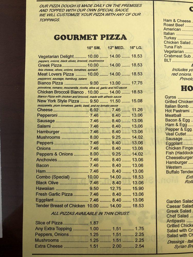 Menu at Haverhill House of Pizza and Subs pizzeria, Haverhill