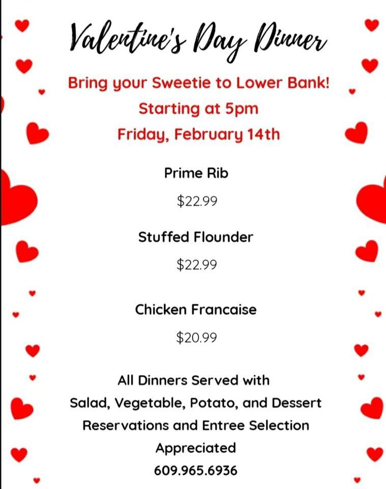 Menu at Lower Bank Tavern pub & bar, Egg Harbor City
