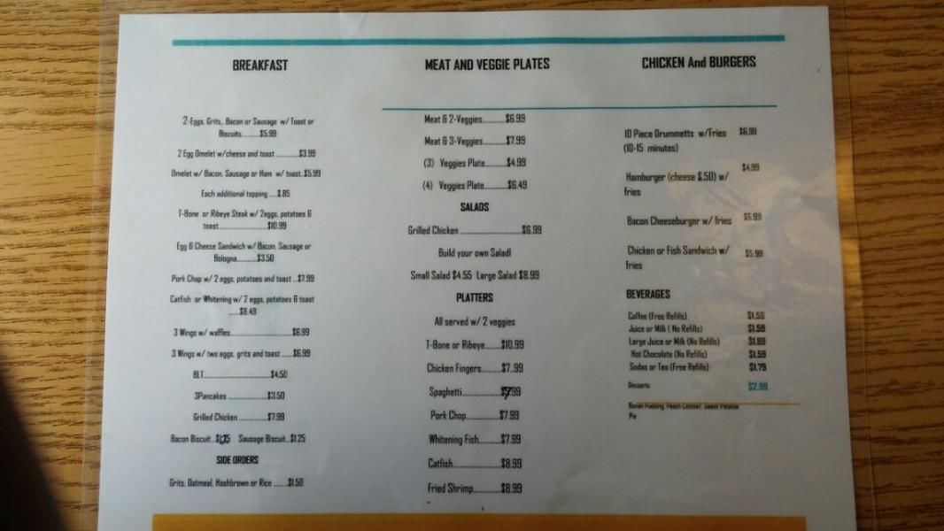 Menu at Magic City Grill restaurant, Birmingham, 3rd Ave N
