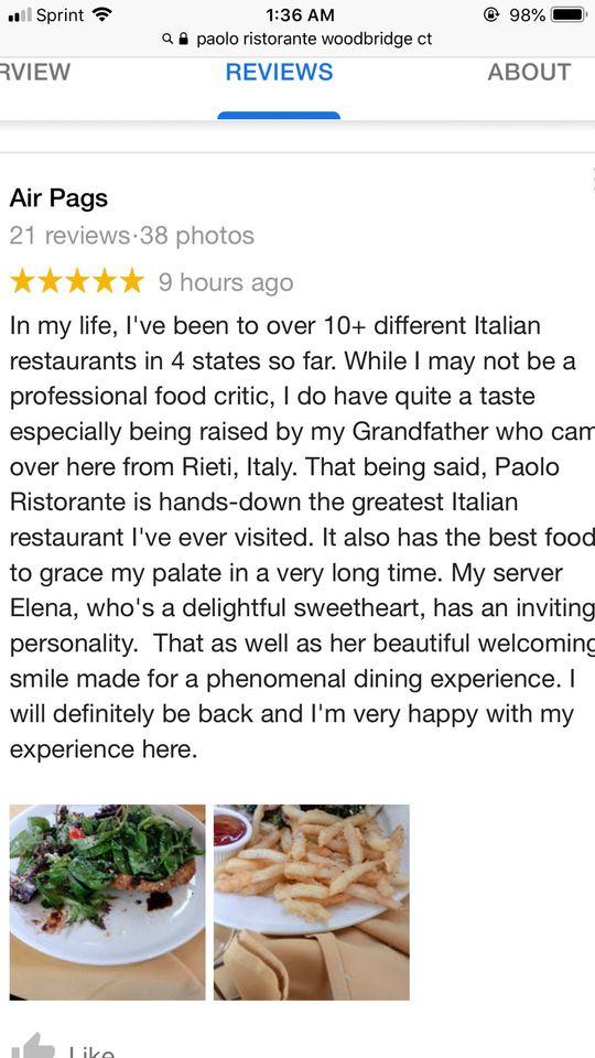 Menu at Paolo Ristorante pub & bar, Woodbridge
