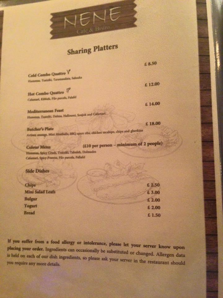 Menu at Nene Cafe & Bistro, Chislehurst, 111 High St