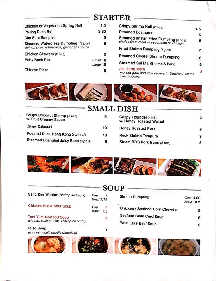 Menu at Sang Kee Asian Bistro restaurant, Wynnewood