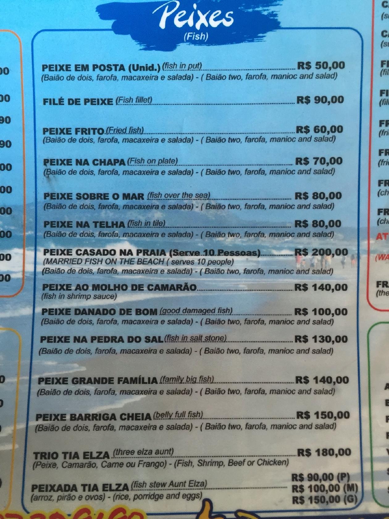 Menu em Barraca Tia Elza & Janaina, Aquiraz, 521
