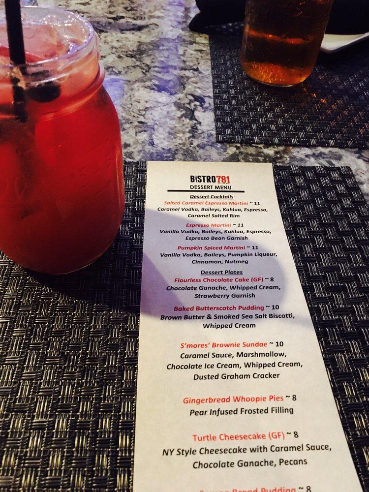 Menu at Bistro781 pub & bar, Waltham