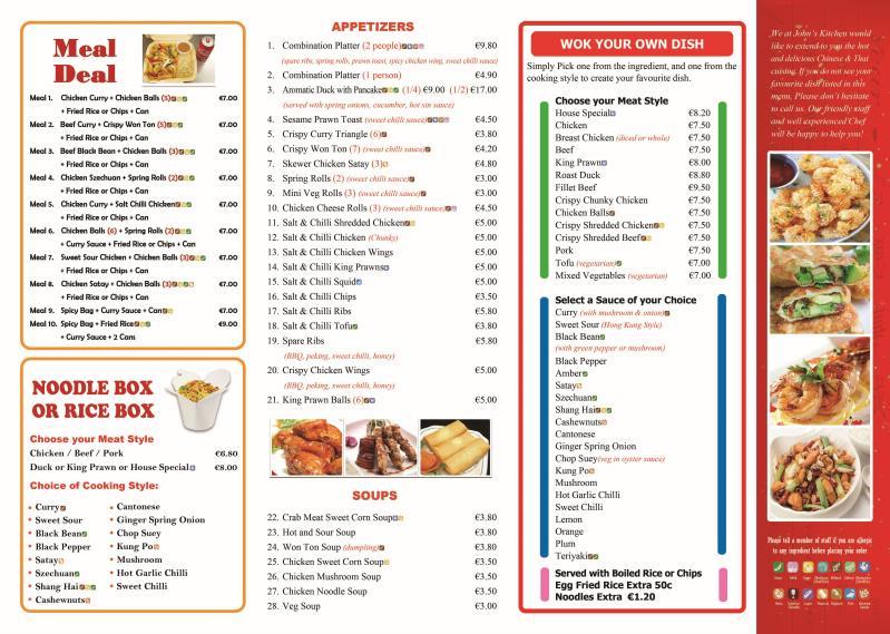 Menu at John's Kitchen, Dublin