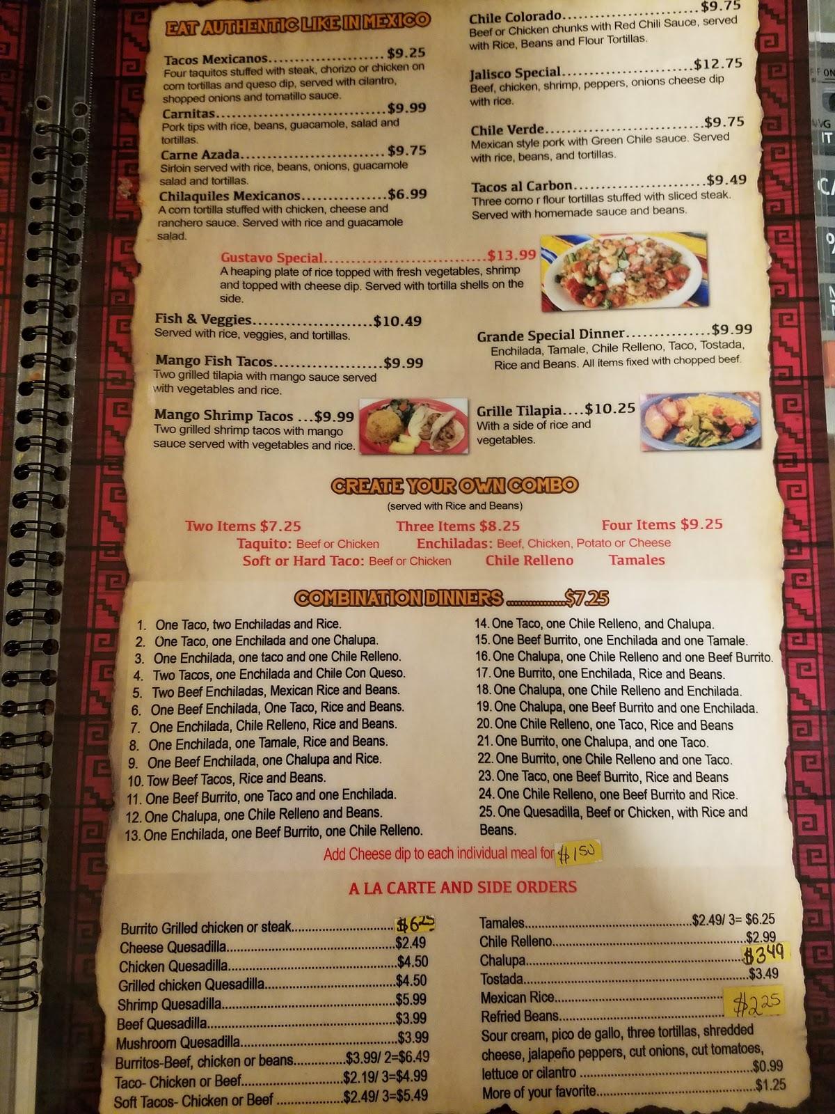 Menu at Las Brisas Mexican Restaurant, Jackson