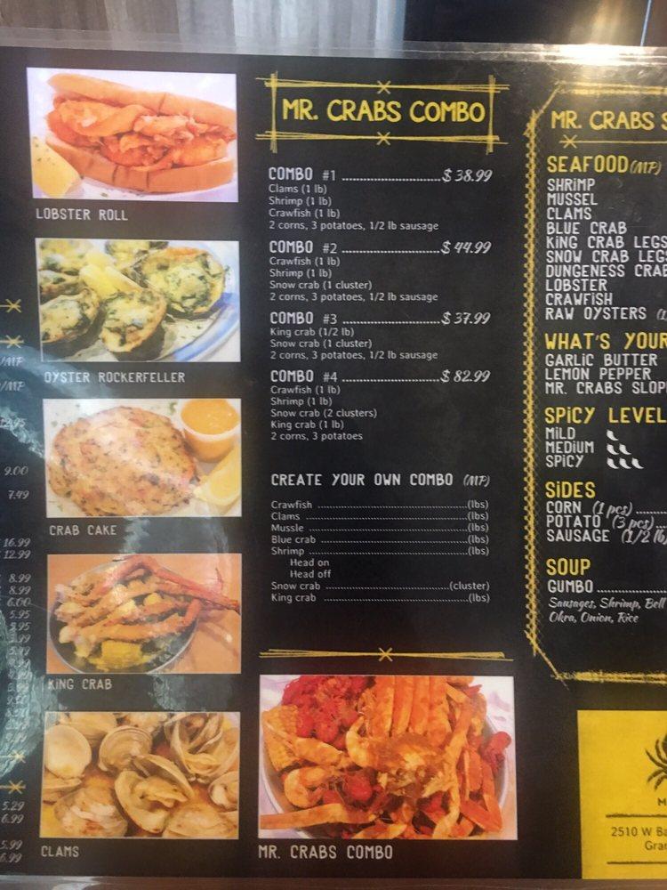 Menu at MR. Crab pub & bar, Grand Prairie
