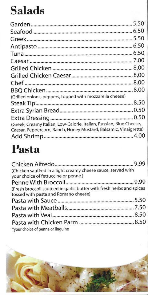 Menu at Pizza Pizzazz pizzeria, Pepperell
