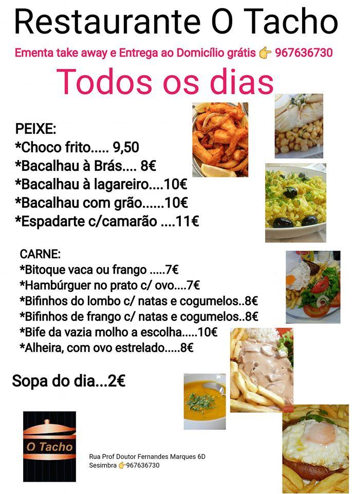 Menu at Restaurante O Tacho, Sesimbra