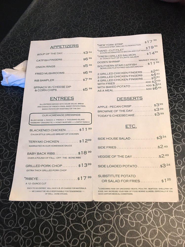 Menu at Southern Star Grill restaurant, McRae, 153 E Oak St