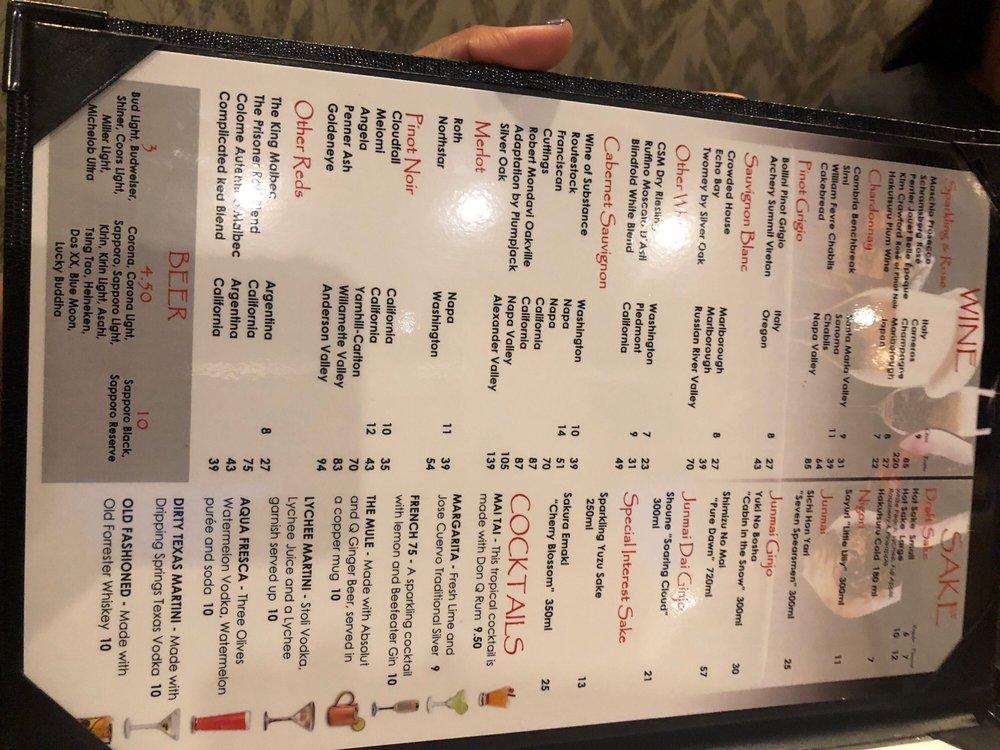 Menu at Taisho Japanese Grill and Sushi Bar, Cypress
