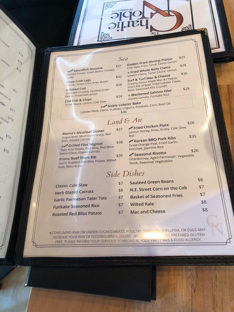 Menu at The Charlie Noble pub & bar, Nantucket