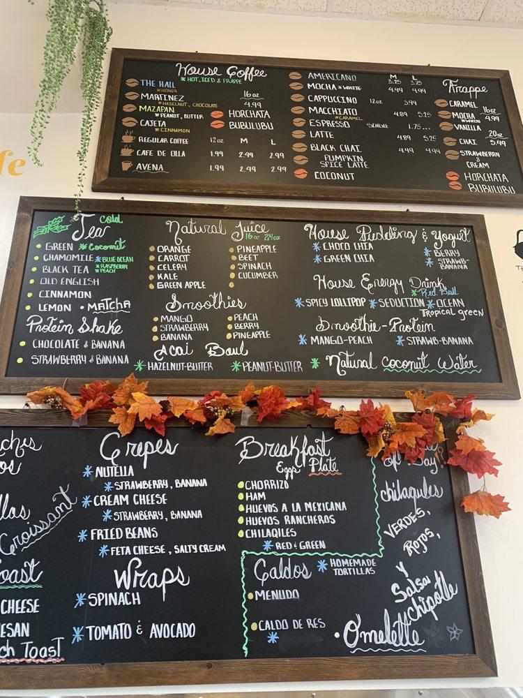 Menu at The Hall Coffee House, Los Angeles