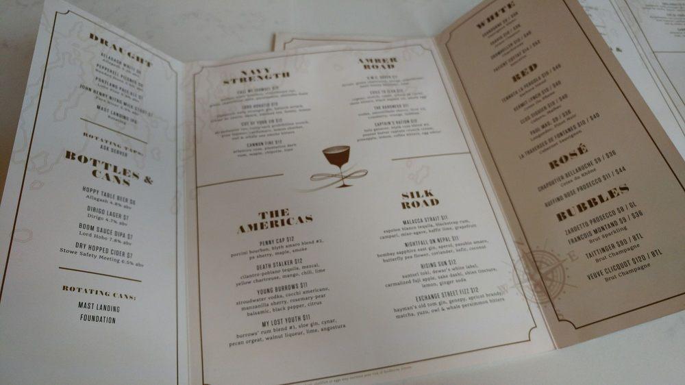 Menu at Blyth & Burrows pub & bar, Portland