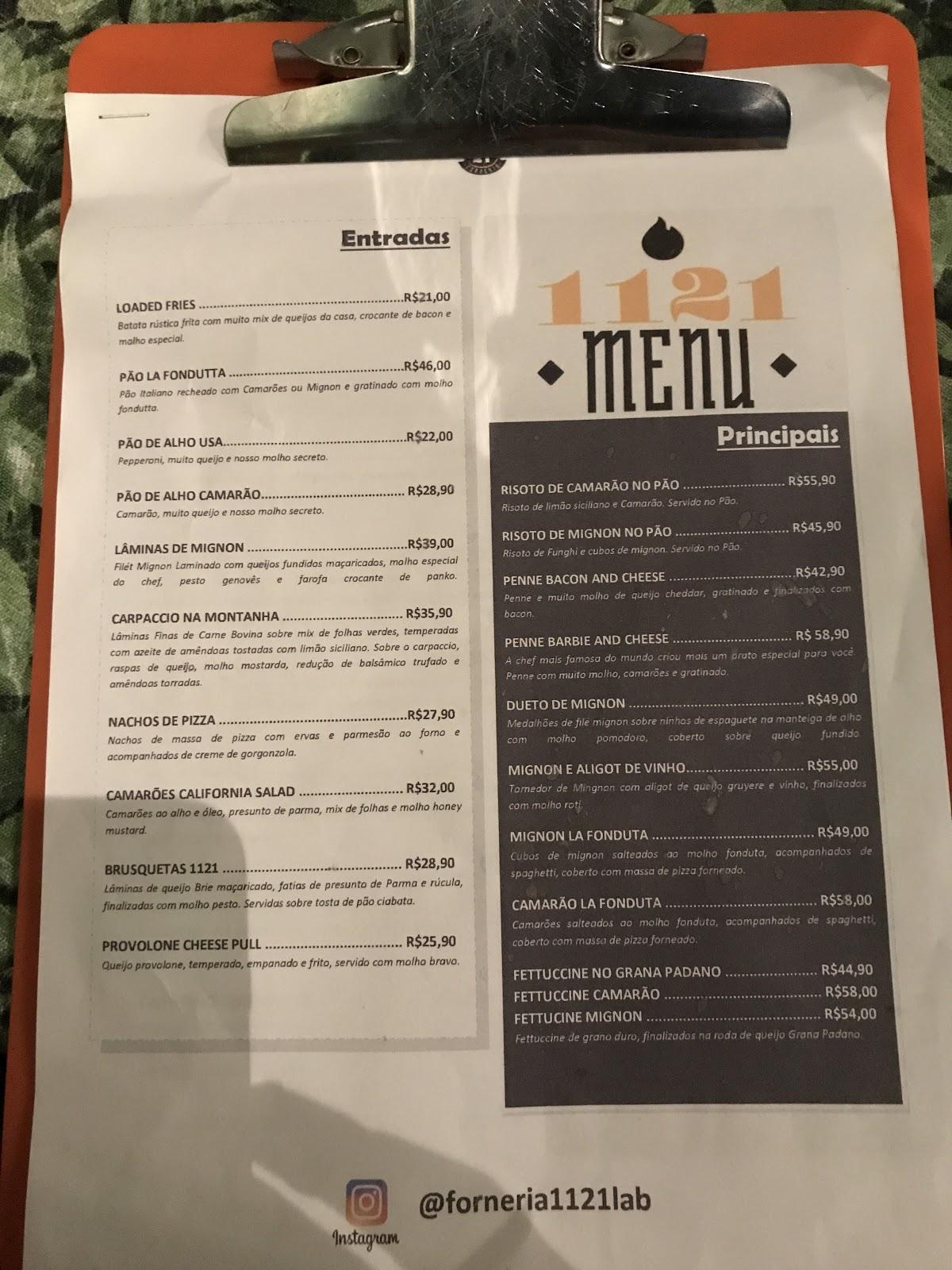 Menu em Forneria 1121 restaurante, Recife, Av. Conselheiro Aguiar