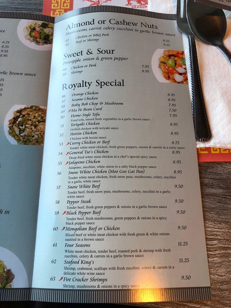 Menu at King's Chef Chinese Food restaurant, Mesa