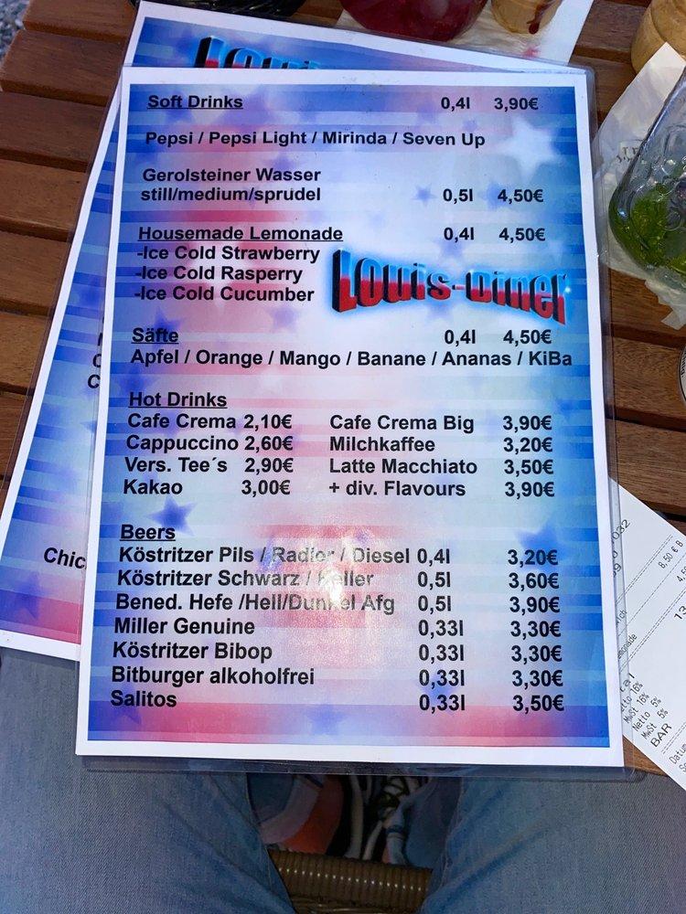 Speisekarte von Louis Diner Gera UG haftungsbeschränkt fast Food, Gera