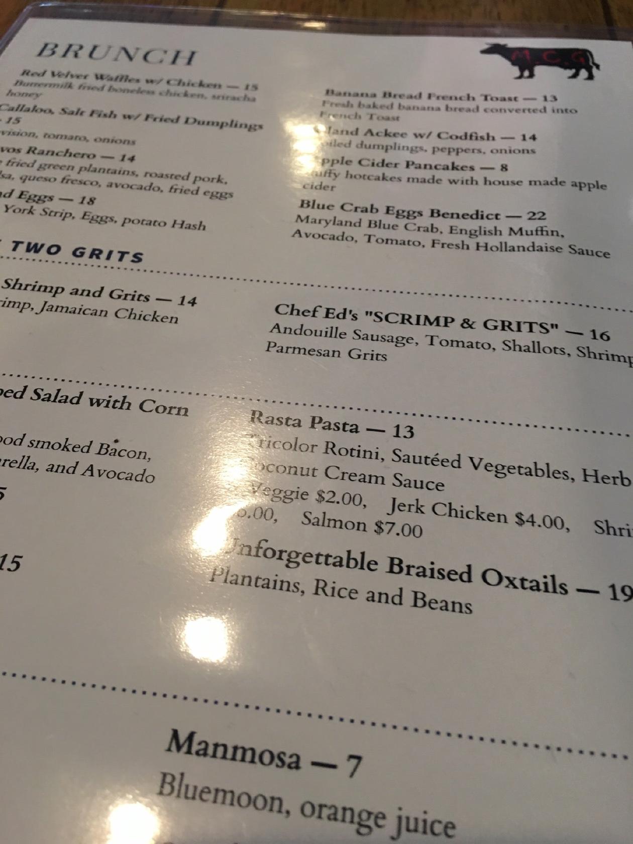 Menu at Mad Cow Grill pub & bar, Laurel