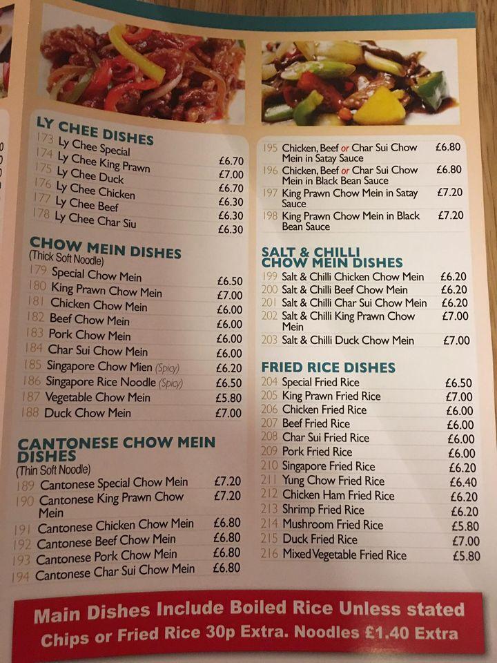 Menu at New World Chinese fast food, Alloa