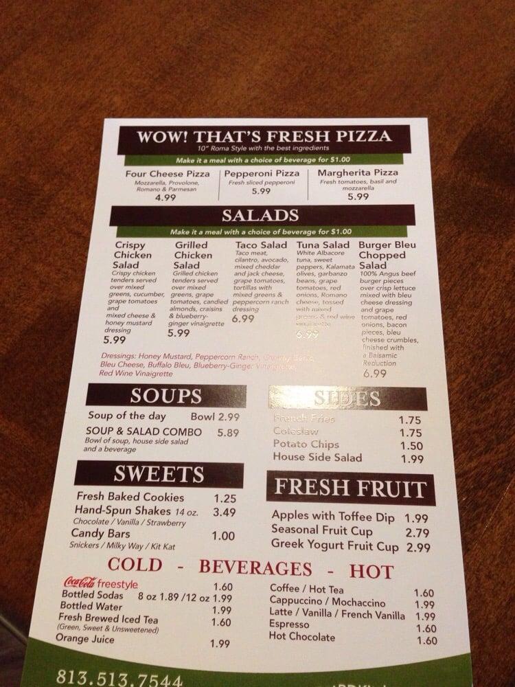 Menu at PDQ Test Kitchen restaurant, Tampa