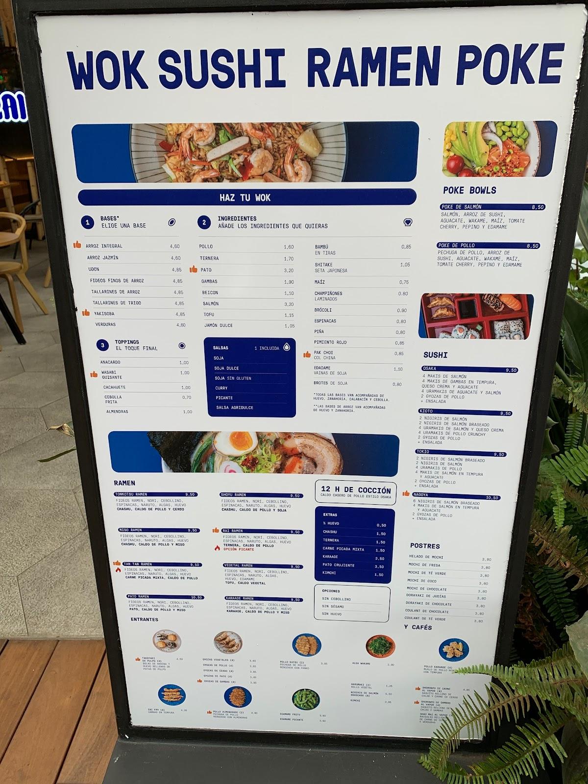 Carta del restaurante Raisu, Barcelona