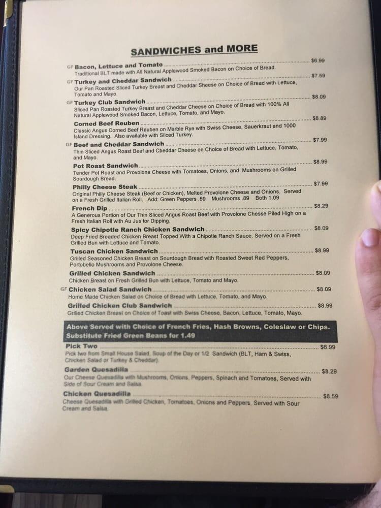 Menu at Uptown Cafe, Johns Creek