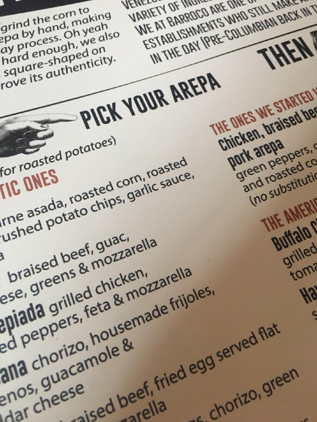 Menu at Barroco, Lakewood, Madison Ave