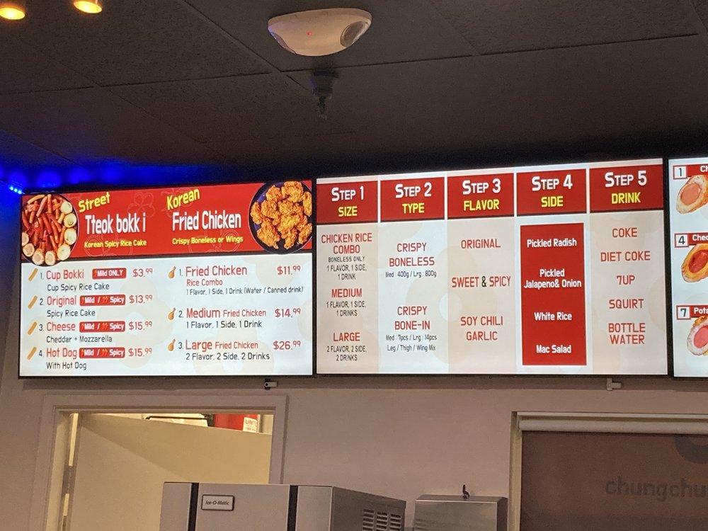 Carta del restaurante Chung Chun Rice Hotdog, Anaheim