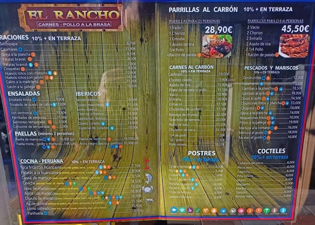 Menu at El Rancho - Carnes ala parrilla & Pollo a la Brasa, Madrid