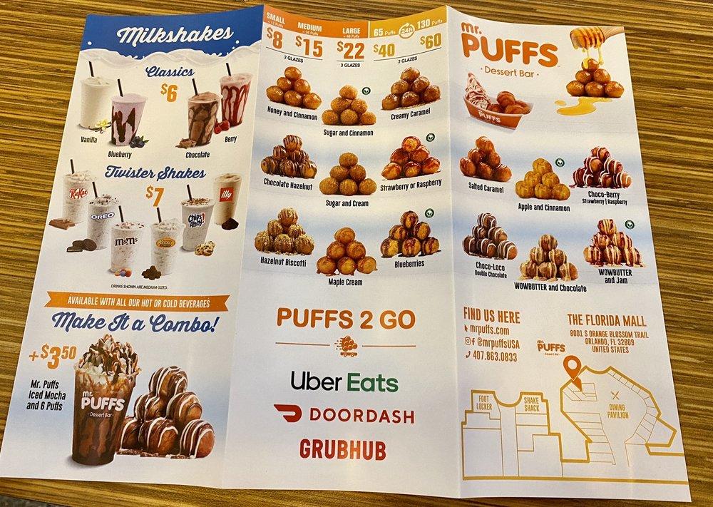 Menu at Mr. Puffs desserts, Orlando, S Orange Blossom Trl Unit 1530