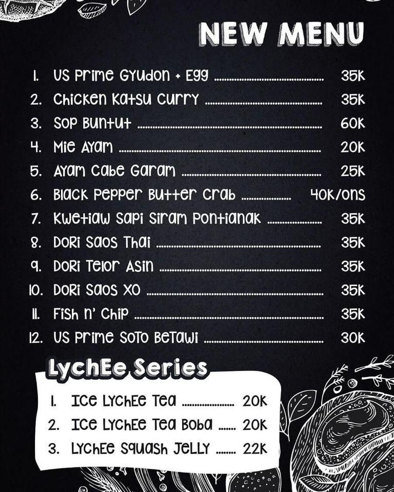 Menu at The Secret restaurant, Tegal