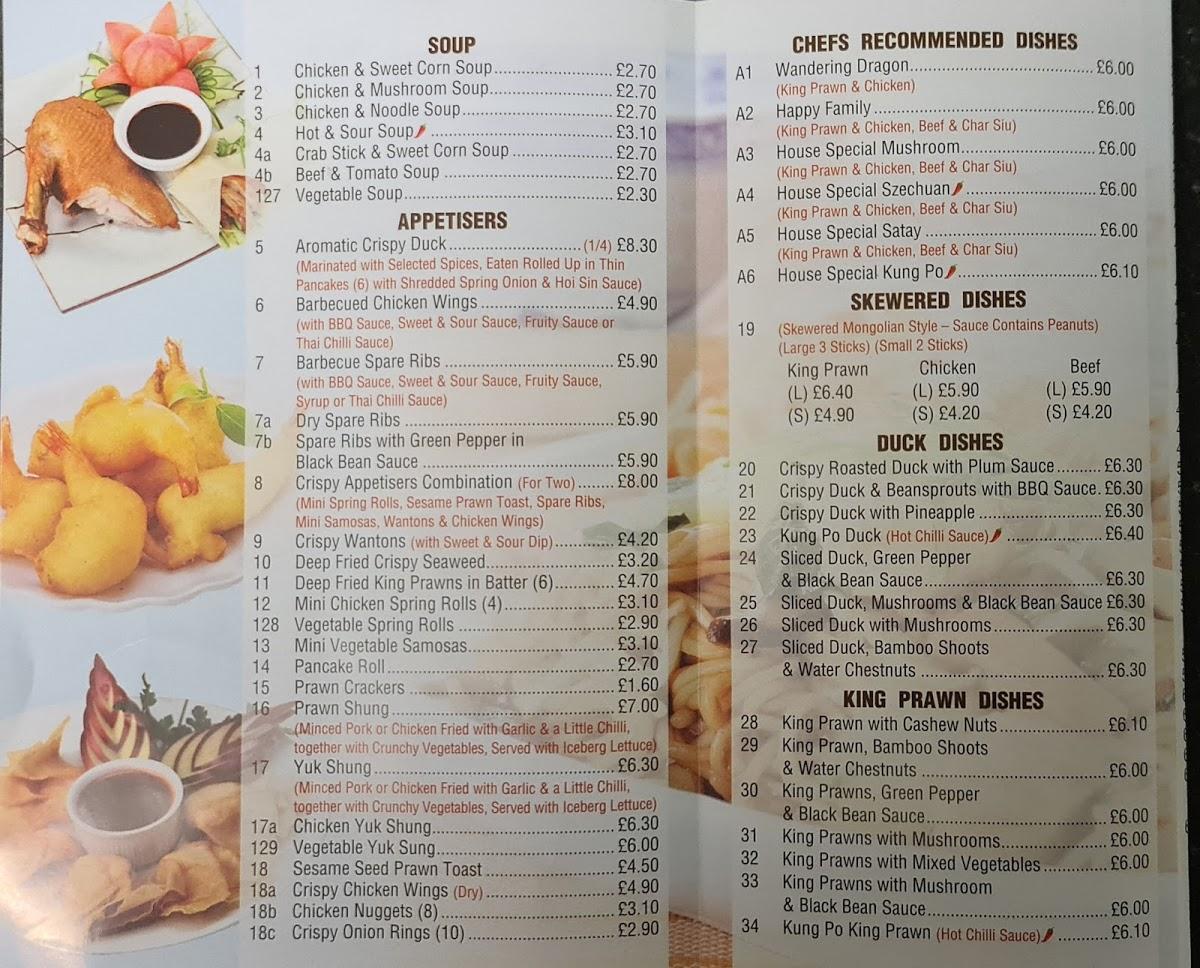Menu at Hans restaurant, Rowley Regis