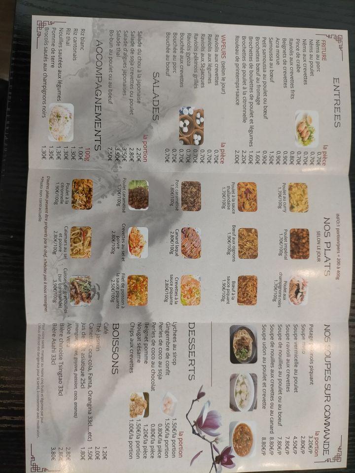 Menu at Le Panda restaurant, Le Trait