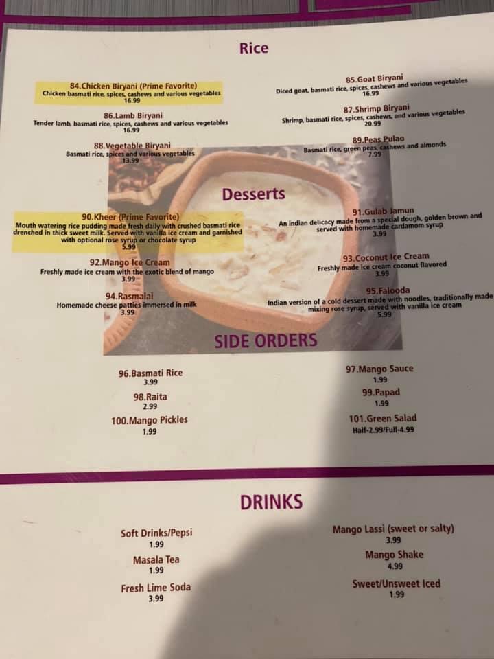 Menu at Prime Bar & Grill, Tehachapi