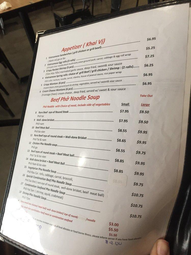 Menu at Pho Bowl restaurant, Horizon City
