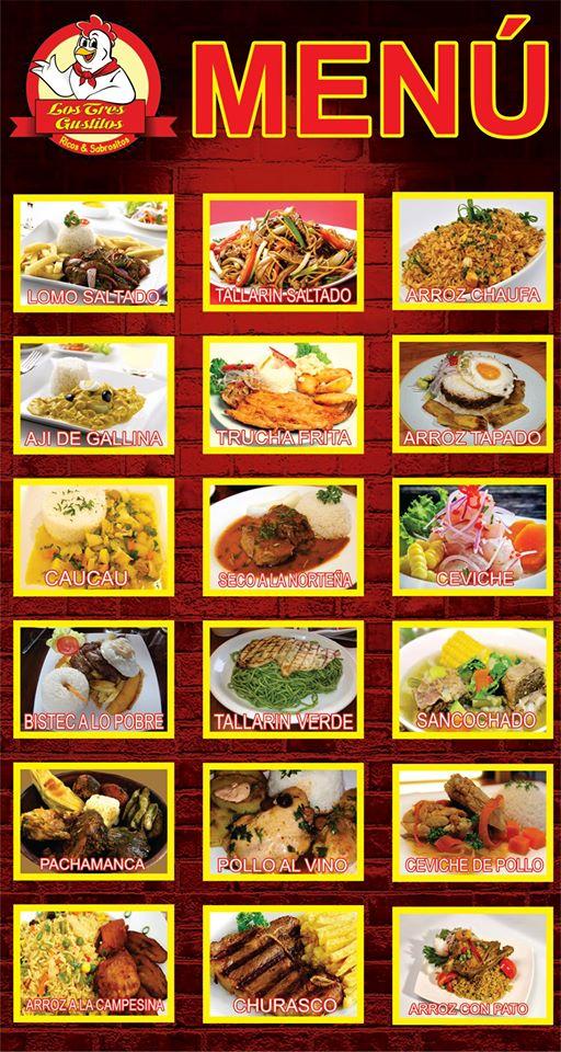 Menu at Los TRES Gustitos restaurant, Lurin