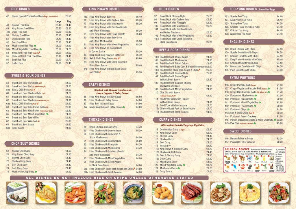 Menu at Mandarin Palace fast food, High Wycombe
